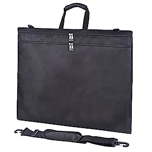 ZFZGFRCS Art Portfolio Tote Bag with Nylon Shoulder, 24x36 Light Weight Art Portfolio Bag Artist Carrying Bag Carrying Storage Bag for Poster, Drawing, and Sketching(Black-24×36") (Black-24×36")