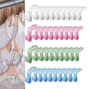 UtySty 40 Pack Clothes Hanger Connector Hook for Closet Space Saving Hooks Cascading Wardrobe Connecting Buckle Coat Organizer Rack Holder Multi Layer Extender Clip Saver