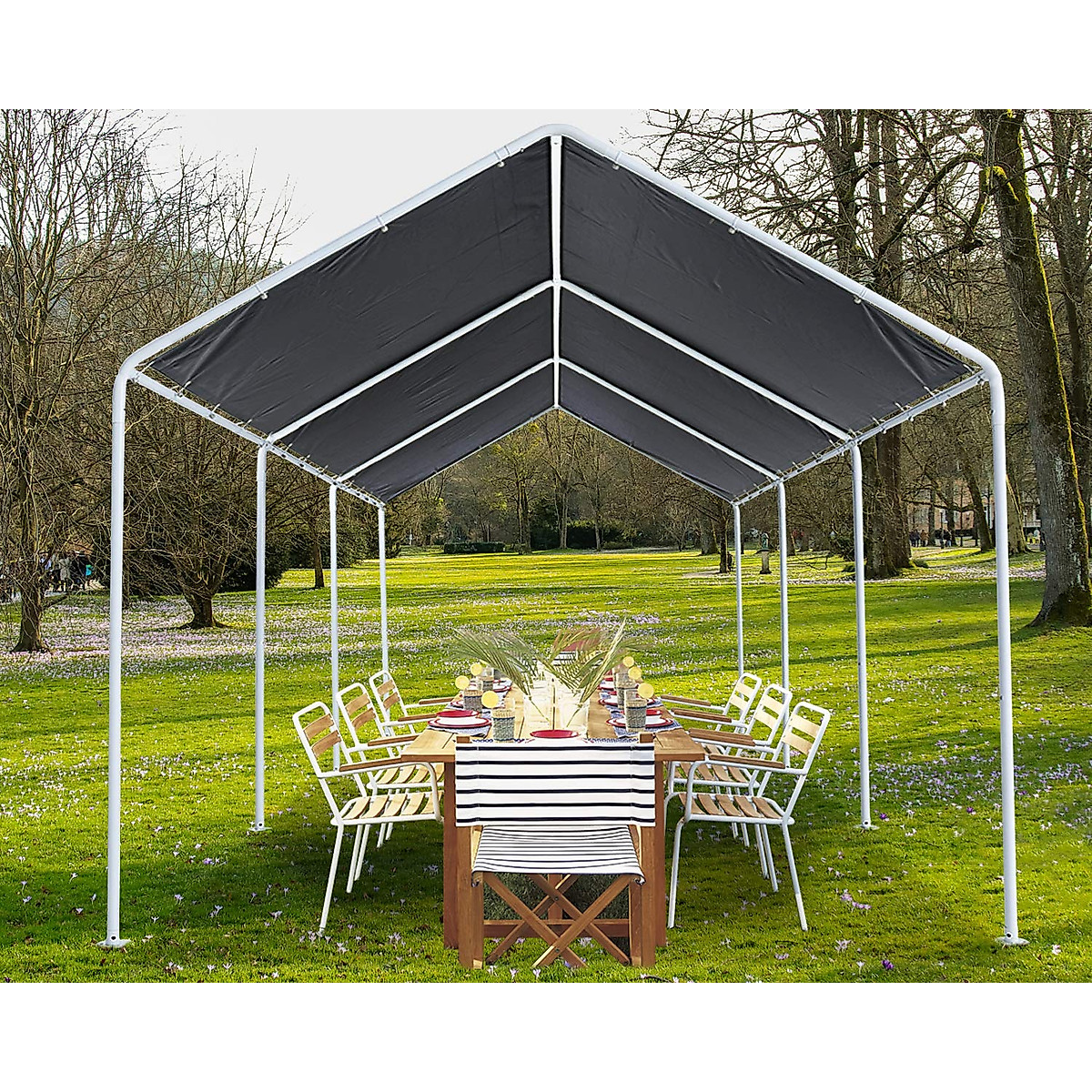 ABCCANOPY 10x20 FT Carport Garage Car Boat Shelter Party Tent, Gray