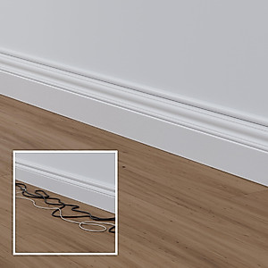 D-Line Half Round Cord Hider, Patented Cable Cover, Hide TV Wall Mount Wires, Raceway for Cords, Decorative Wire Covers, Paintable, Adhesive Cable Concealer, 2X 0.78in W x 0.39in H x 39in L, White