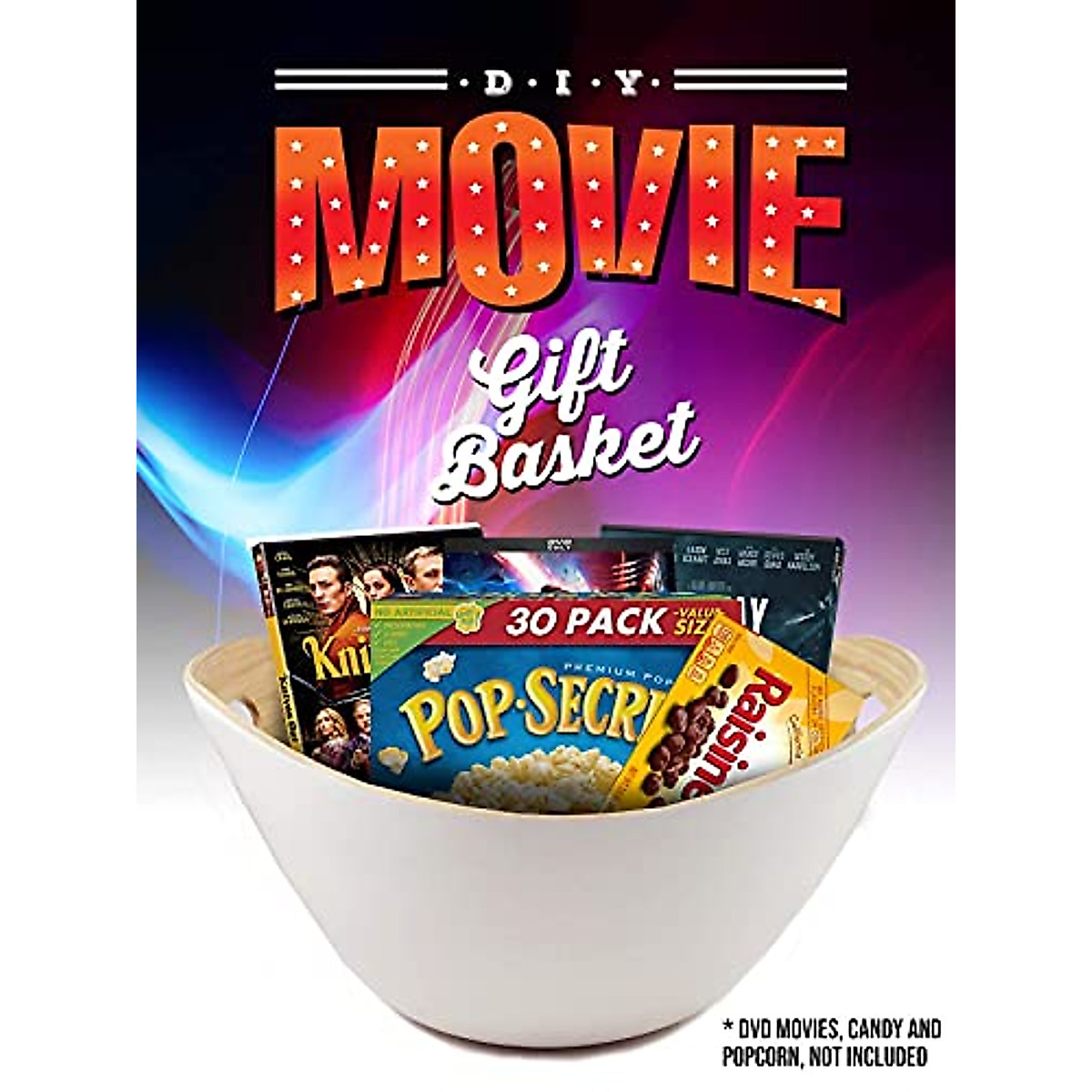 Large Reusable Popcorn Bowl and Chip Holder, Snack Container | Serving Bucket for Family and Parties | Lightweight Bamboo Wood Party Bowls, Buckets, Holders and Containers