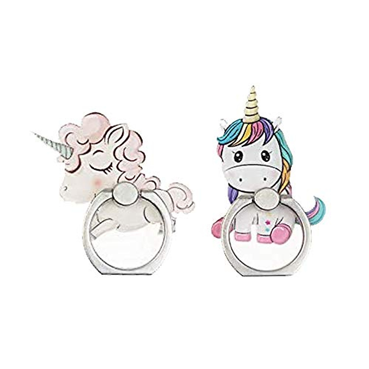 4-Pack Phone Ring Holder Stand, Cute Unicorn 360 Rotation Finger Grip Stand Mount for Cellphones and Tablets (Unicorn Ring)