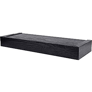 HIGH & MIGHTY 515602 Modern 18" Floating Shelf Holds up to 15lbs, Easy Tool-Free Dry Wall Installation, Flat, Retail Packaging, Black