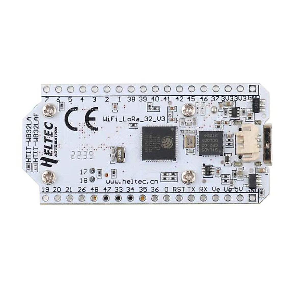 HiLetgo ESP32 LoRa V3 SX1262 0.96 inch OLED Display Development Board WiFi Bluetooth Dual Core 240MHz CP2102 and 433-510MHz Antenna for Arduino Smart WiFi LoRa 32(Unsoldered)