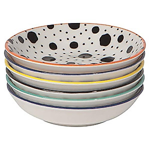 Now Designs Pinch Bowls, Bits & Dots, Assorted Colors - DIA 3.75 in x 1 in, 2oz | Set of 6.