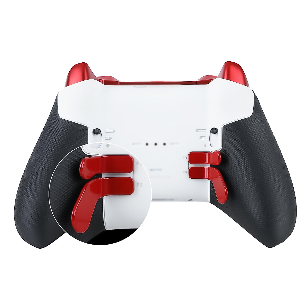 Elite Series 2 Paddles Accessories, Metal Thumbsticks Replacement Buttons for Xbox One Elite Series 2 Core, 9 in 1 Component Pack Includes 4 Joysticks, 4 Paddles and 1 Dpad(Red)