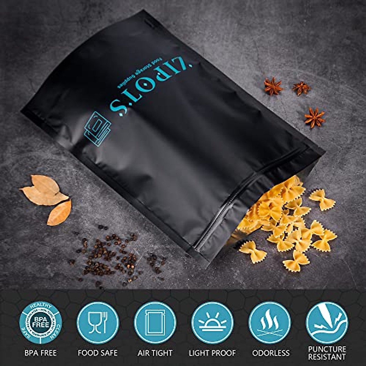 Zipots 25 Pieces Mylar Bags 1 Gallon Extra Thick 9.5 Mil - 10"x14" with Stand up Ziplock Pouches for Long Term Food Storage Bag with 40 pieces of Pink Stickers