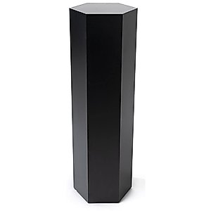 Displays2go 6-Sided Retail Pedestal Stand, Laminate, 36-inch Tall - Black (SMHEXPD36BLK)