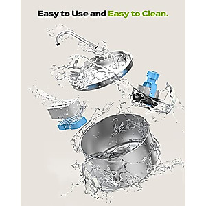 AOOGITF Cat Water Fountain, 304 Stainless Steel Pet Water Fountain, 24/7 Keep The Water Fresh, 74oz Capacity, Ultra-Quiet, No Sputter, Compact, Easy Cleaning, Suit for Pets