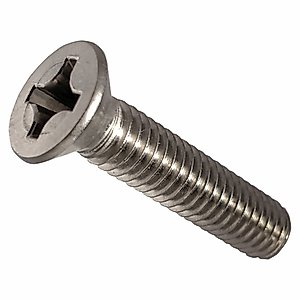 1/4-20 x 1" Flat Head Machine Screws, Phillips Drive, Stainless Steel 18-8, Full Thread, Bright Finish, Machine Thread, Quantity 50 by Fastenere