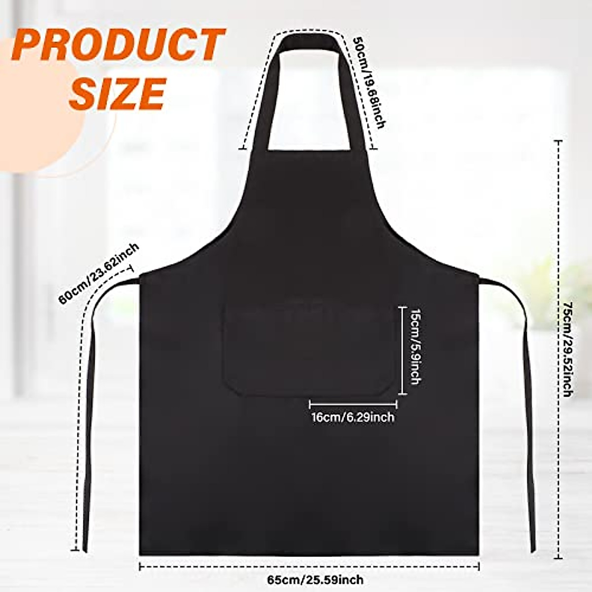 JaGely 36 Pcs Plain Bib Aprons with 2 Pockets Unisex Women Men Apron Washable for Kitchen Cooking Painting Crafting BBQ(Black)