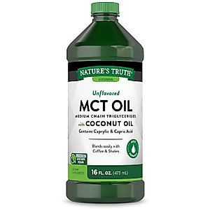 MCT Oil | 16 fl. oz | Keto, Unflavored Formula | with Coconut Oil | Vegan, Non-GMO, and Gluten Free Supplement | by Nature's Truth