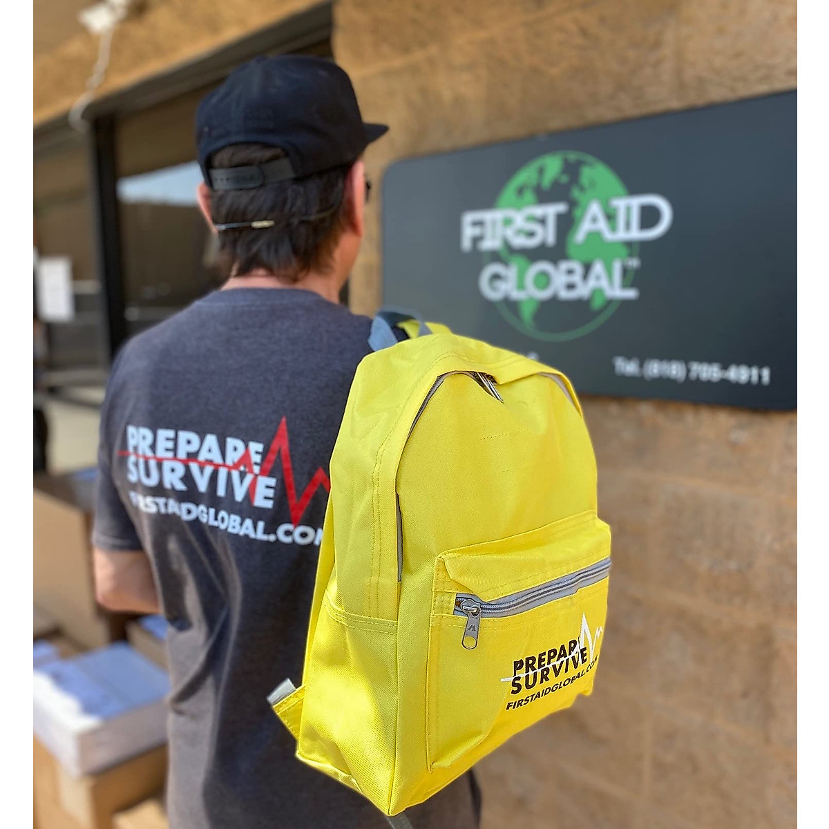 Emergency Preparedness Backpack for 2 Persons by PrepareSurvive (Lime)