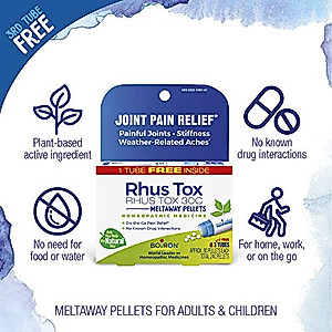 Boiron Rhus Tox 30C Homeopathic Medicine for Relief from Joint Pain, Muscle Aches, Swollen or Stiff Joints, and Weather Related Aches - 3 Count (Pack of 1) (Total 240 Pellets)