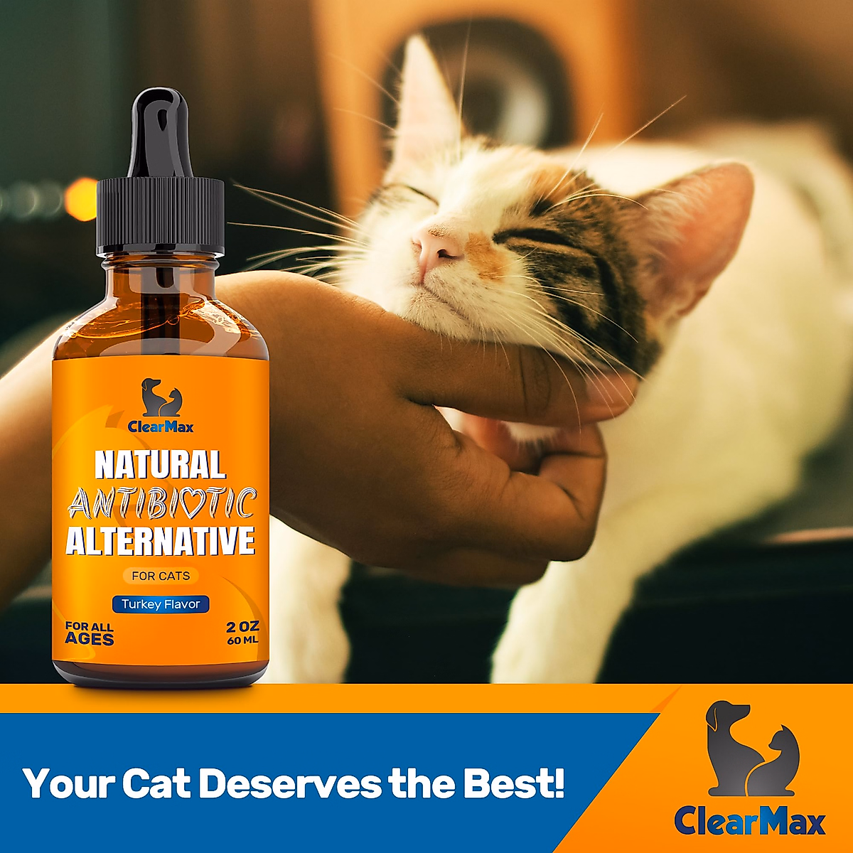 Cat Antibiotic ◆ Antibiotics for Cats ◆ Natural Antibiotics for Cats with Turkey Flavor ◆ Cat Antibiotics ◆ Antibiotic for Cats ◆ Pet Antibiotic ◆ 2 Oz