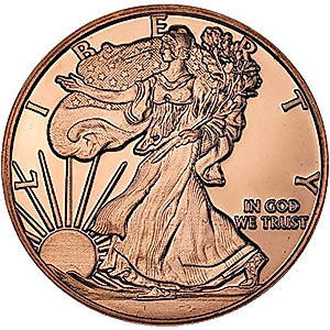 1 oz .999 Pure Copper Round/Challenge Coin (Walking Liberty/Faceless Man)