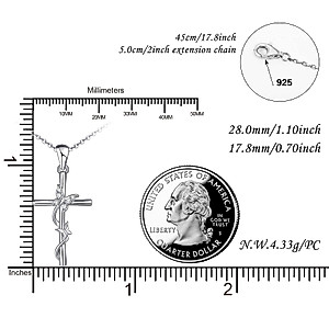 Distance Cross Necklace for Women 925 Sterling Silver Double Butterfly Pendant Necklace for Mom Wife Gift for Mother's Day or Birthday