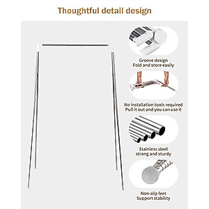 URZCT Travel Garment Rack,Portable and Foldable，Folding Clothes Rack for Dance,Travel,Camping, Drying,RV, Indoor,Outdoor.A Collapsible Mini Clothing Rack.