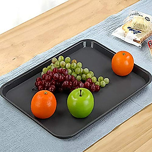 Xowine 4-Pack Plastic Fast Food Tray, Serving Tray, Gray