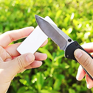 DMD Mini Double Side Whetstone-Diamond Ceramic Pocket Knife Sharpener | Outdoor Knife Sharpener | Portable Diamond Abrasive Tools | Good Partner for Various Outdoor Activities