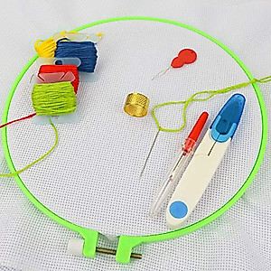 Similane 6 Pieces Embroidery Hoops, Plastic Circle Cross Stitch Hoop Ring 3.4 inch to 10.2 inch (Multicolor) for Embroidery and Cross Stitch