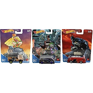 Hot Wheels 2022 Premium Pop Culture DC Batman Comics DLB45-946P Release Complete Set of 5 Diecast Vehicles