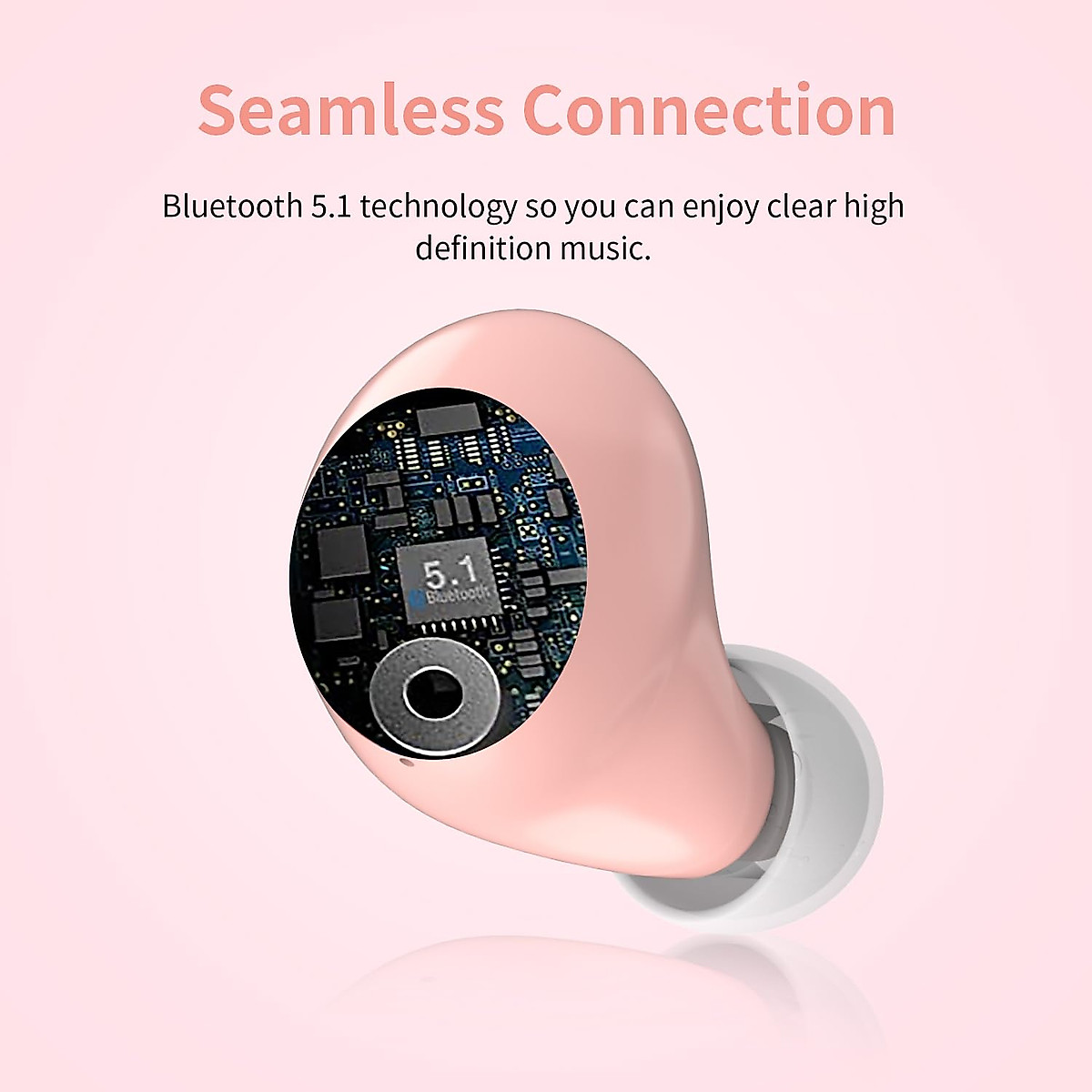 Togetface Kids Wireless Earbuds Bluetooth, Pink Cute Cat for Girls and School Classroom 5.0 with Microphone Small Ears Headphone Earphones Lightweight Premium Sound in-Ear Headset.