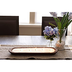 Red Barn Candle Company Wood Dough Bowl Candles | 100% Natural Soy Wax & Essential Oil Infused | Odor Eliminating + Pet Safe | Scented Candle Gifts for Men & Women (Vanilla Latte, 5-Wick)