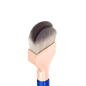 Bdellium Tools Professional Makeup Brush - Golden Triangle 972 Large Rounded Double Dome Blender - With All Vegan and Soft Synthetic Fibers, For Foundation Application & Blending (Blue, 1pc)