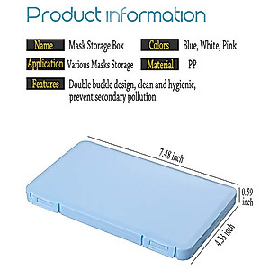 SANJINFON Portable Storage Case for Disposable/Reusable Face Masks, Plastic Case Holder Organizer for Various Masks/Card, Dust-proof, Moisture-proof Foldable Mask Storage Box with Lids (2PCS BL&WH)