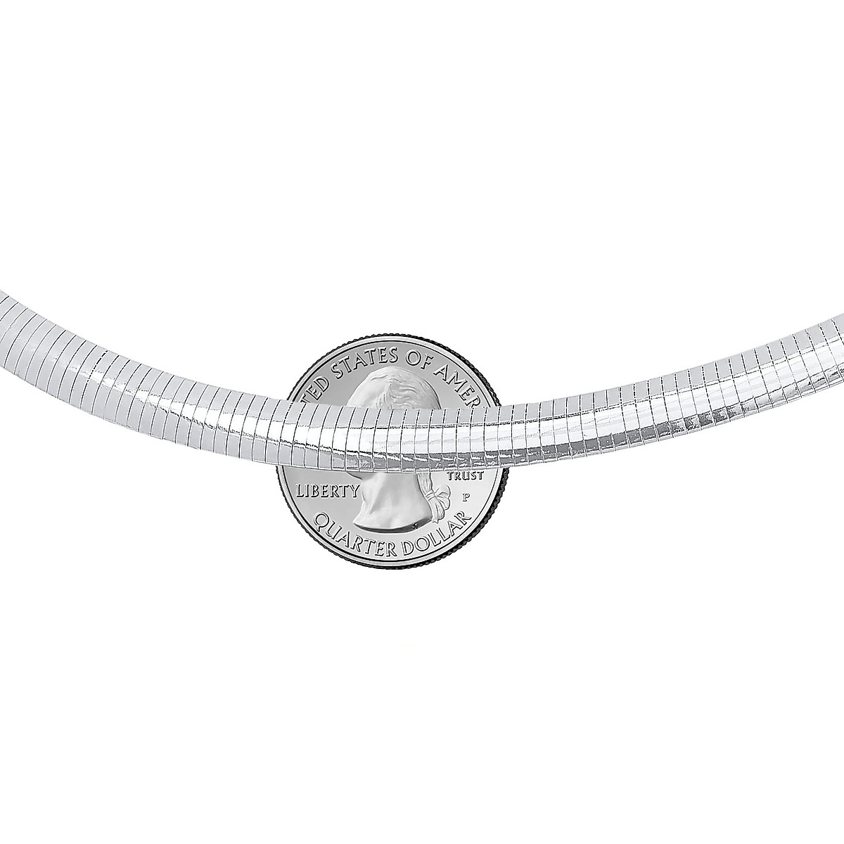 Savlano 925 Sterling Silver 8MM Italian Solid Flat Omega Chain Necklace for Women - Made in Italy Comes With a Gift Box (18)