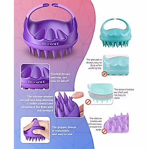 EUHOME Scalp Massager Shampoo Brush, Scalp Brush Hair Scrubber, Hair Washing Brush Scalp Exfoliator Brush for Dandruff, 2 Pack Head Scrubber for All Hair Types of Women, Men