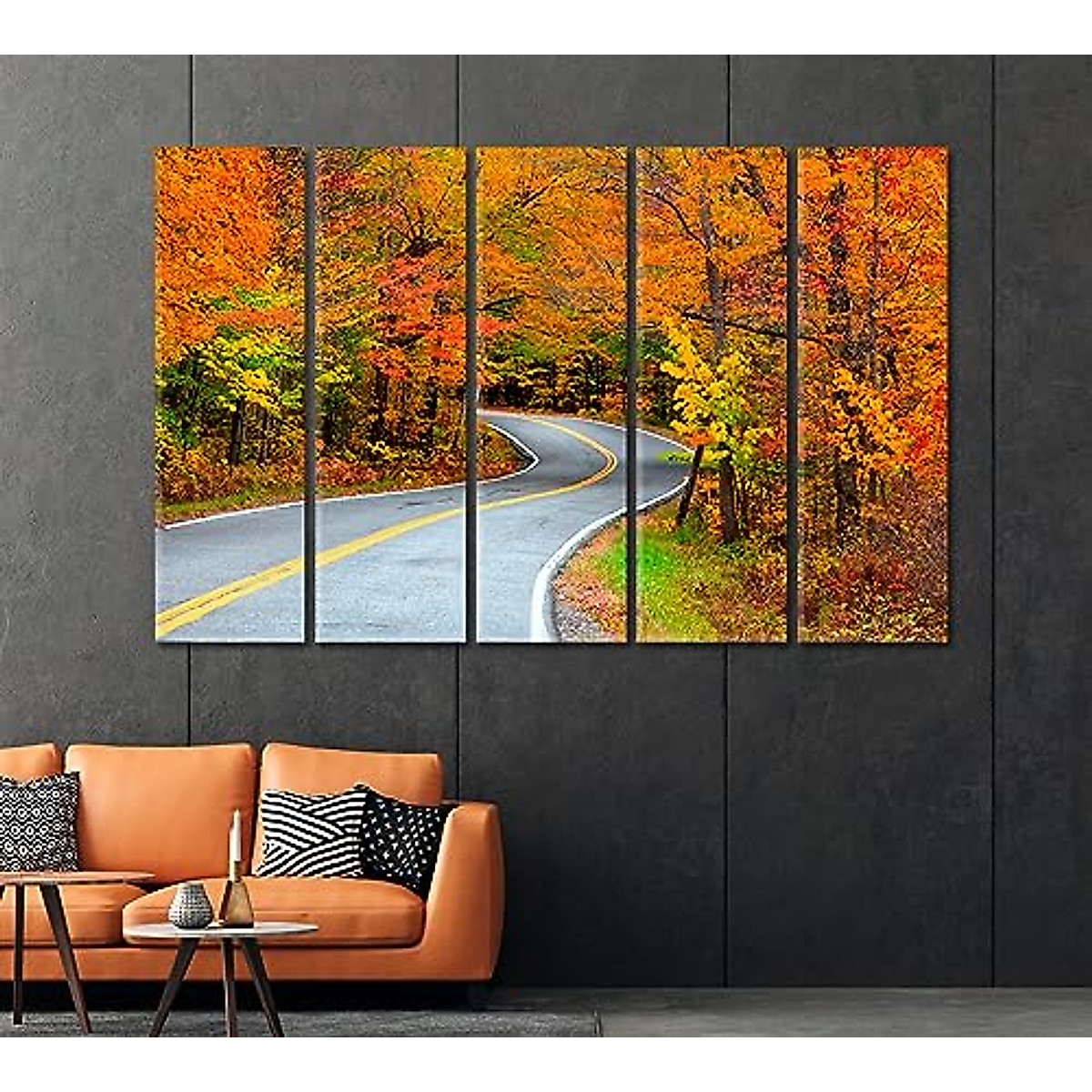 Road to Vermouth USA Autumn Landscape Canvas Print 5 Panels / 36x24 inches