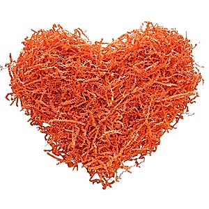 Bobobag - 4oz Crinkle Cut Paper Shred Filler Recyclable Gift Wrap Confetti Raffia Grass Shred Paper for Easter Baskets Filler Creative Eggs Decor (Orange)