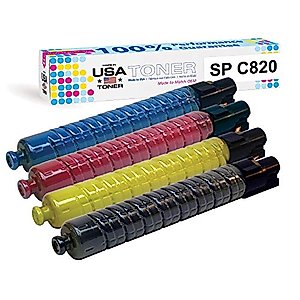 MADE IN USA TONER Compatible Replacement for Ricoh SP C820 SP C821 821026, 821027, 821028, 821029(Black, Cyan, Yellow, Magenta, 4 Pack)