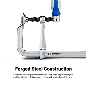 Capri Tools CP11000 8-Inch All Steel Bar Clamp with Foldable Ergonomic Handle, 4-Inch Throat Depth, 922 lb Clamping Force