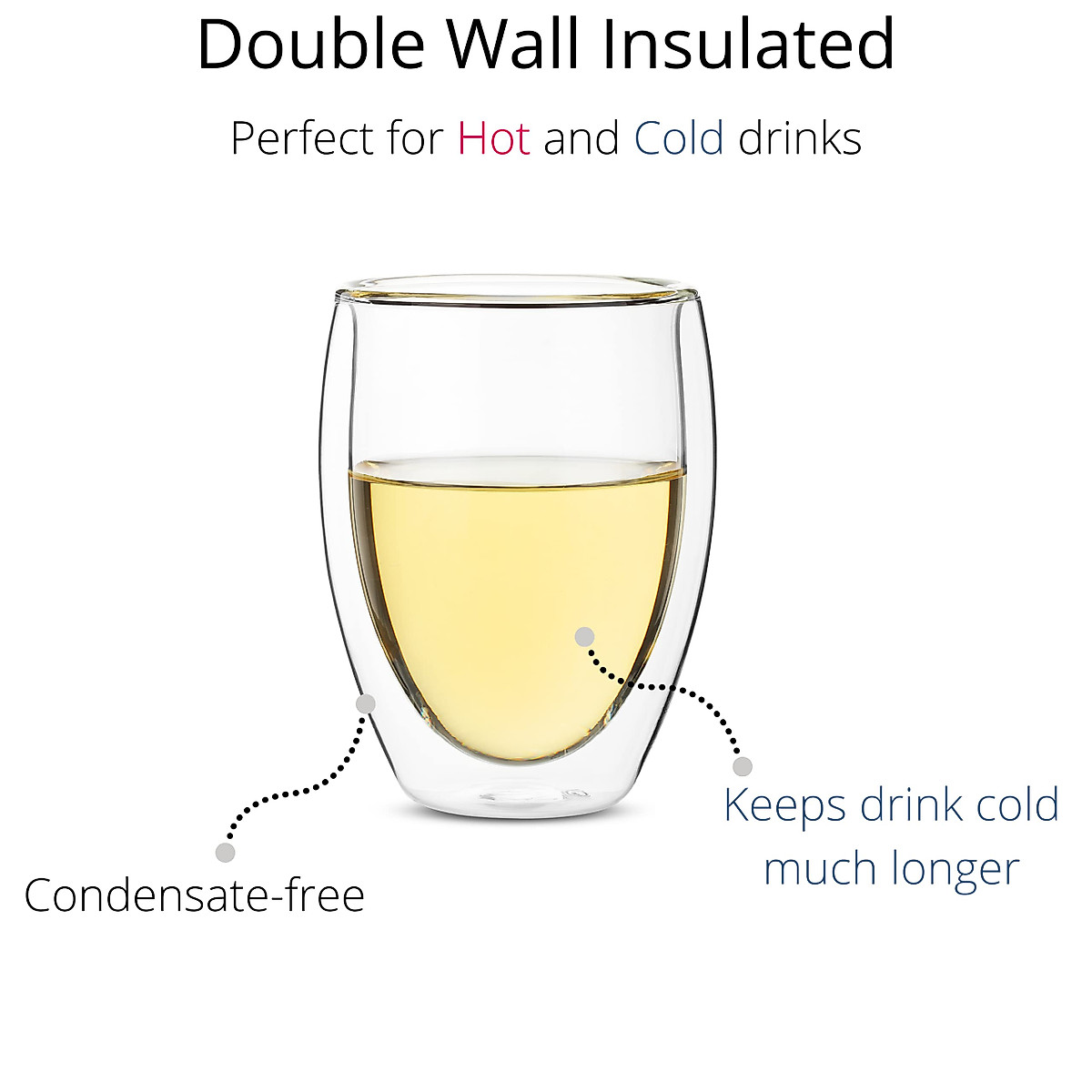 BTaT- WineGlass, 4 Pack, 12 oz (350 ml), Double Wall Insulated, Double Wall Glass Cup, Stemless Wine Glass, Glasses for Wine, Wine Glasses Stemless, Stemless Wine Glass Set, Short Wine Glasses