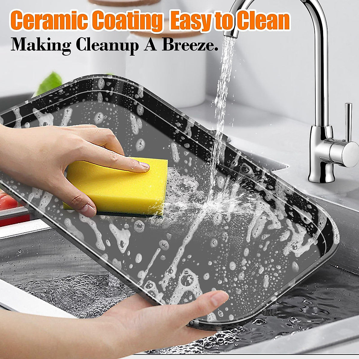 GRILL FORCE Cast Iron Griddle Plate for Ninja Woodfire Pro XL, OG800 and OG900 Series, Outdoor Flat Top Griddle Plate,Griddle Pan with Oil Hole, Ceramic Coating, Insert, Black