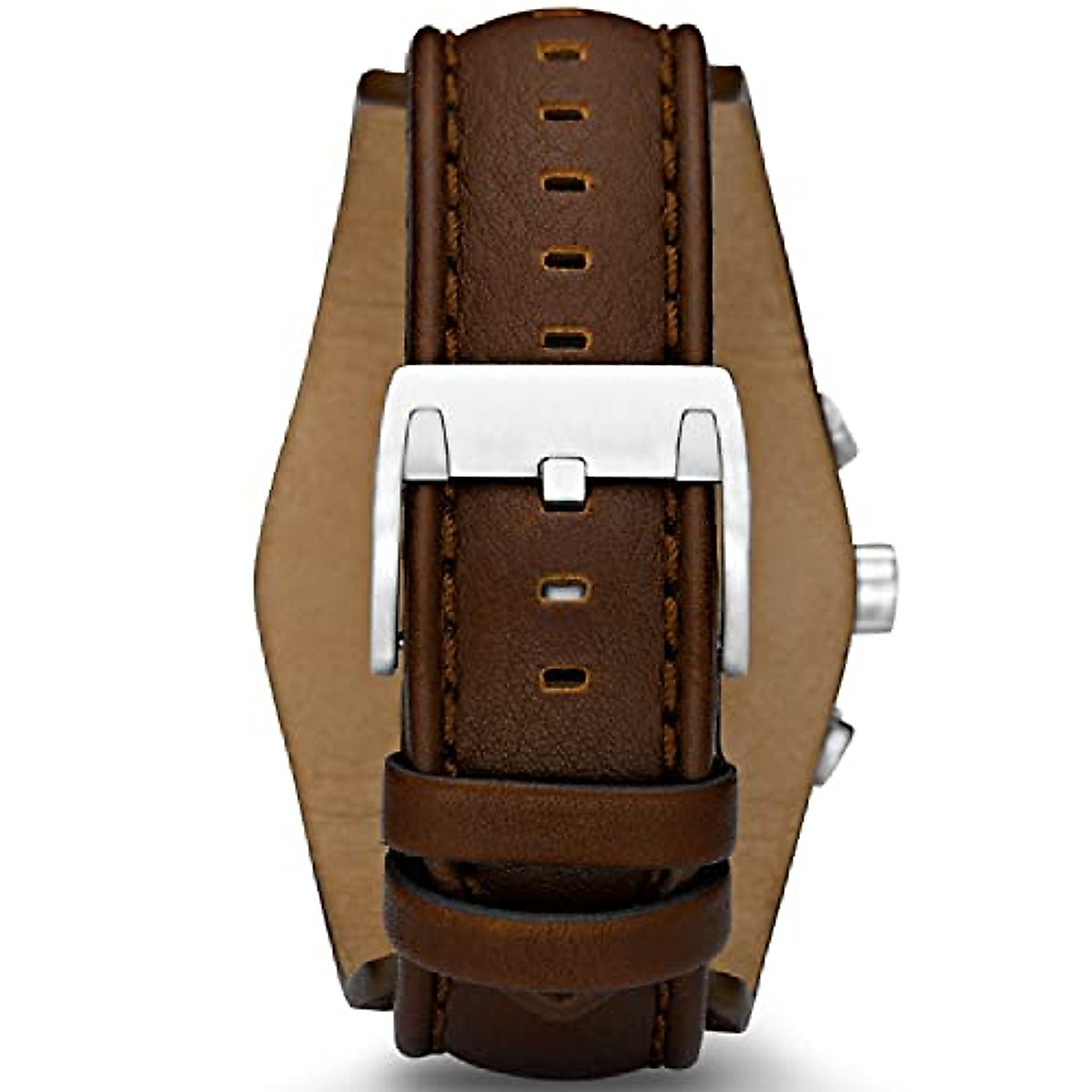 Fossil Men's Coachman Quartz Stainless Steel and Leather Chronograph Watch, Color: Silver, Brown (Model: CH2565)