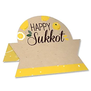 Big Dot of Happiness Sukkot - Sukkah Jewish Holiday Tent Buffet Card - Table Setting Name Place Cards - Set of 24