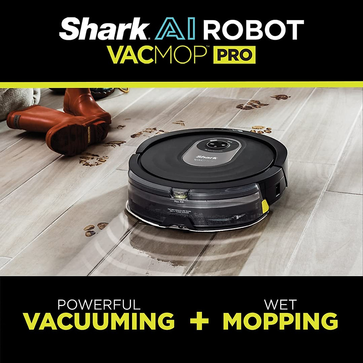 Shark AI Robot Vacuum & Mop, Black/Silver (RV2001WD)