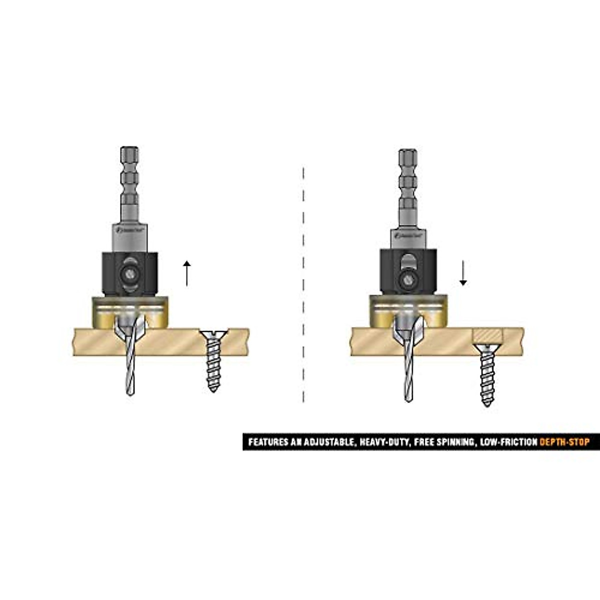 Amana Tool - 55336 Carbide Tipped 82° Countersink with Adjustable Depth Stop