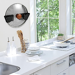 EUBUY Wall Mount Pot Lid Organizer, 1 Pair Adjustable Cabinet Door Organizer Wall Mount Pot Lid Holder Pot Hangers for Kitchen, Save More Space