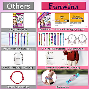 Funwins Friendship Bracelet Making Kit for Girls - Arts and Crafts Jewelry Making Toys for 5 6 7 8 9 10 11 12 Years Old, Gifts for Kids for Christmas, Birthday, Rewarding, and Travel Activity (Pink)