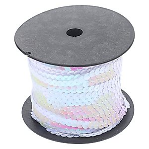 COHEALI 1 Roll of Clothing Sewing Sequins DIY Sequins PVC Sequins for Bag Shoes DIY Material（White）