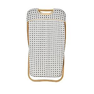 Household Essentials Bamboo X Frame Hamper with Cross Pattern, Black and White