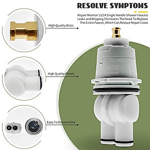 RP46074 R10000 Shower Valve Cartridge Compatible With Delta R22000 R1100 1300 1400 13/14 Series Single Handle Bath Tub and Shower Faucet Parts For Select Monitor Valves