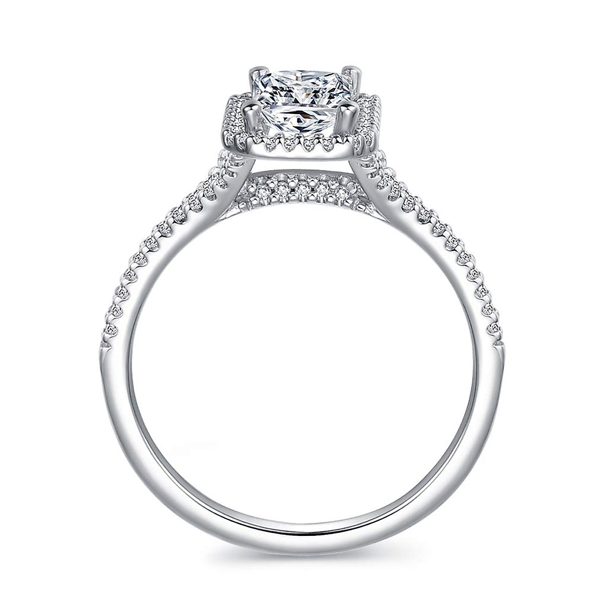 HAFEEZ CENTER 1 Carat Cushion Cut Moissanite Rings For Women Engagement Rings For Women Moissanite Ring (8, Moissanite)