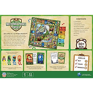 MasterPieces Kids & Family Board Games - Junior Ranger National Parks Opoly Jr. - Officially Licensed Board Games for Kids, & Family