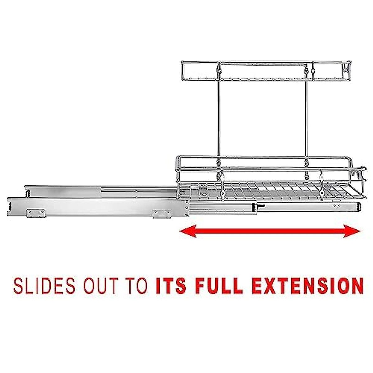 Hold N’ Storage 2 Tier Under Sink Organizers and Storage - slide out Cabinet Organizer With Sliding Drawers For Inside Cabinets- 12"W x 21"D x 15”H, Chrome.